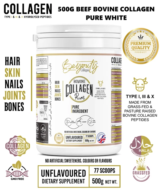 HALAL BOVINE COLLAGEN Pure Hydrolysed Peptides Powder 500G - 77 ...