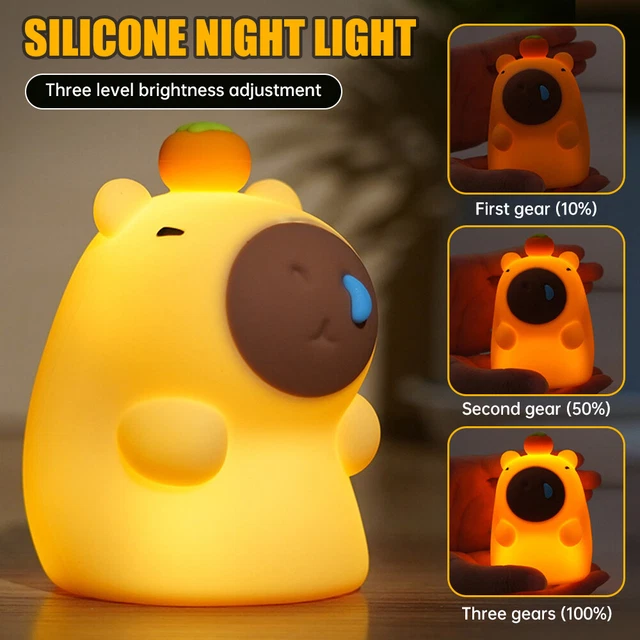 CUTE CAPYBARA NIGHT Light Dimmable Silicone Bedside Squishy Home ...