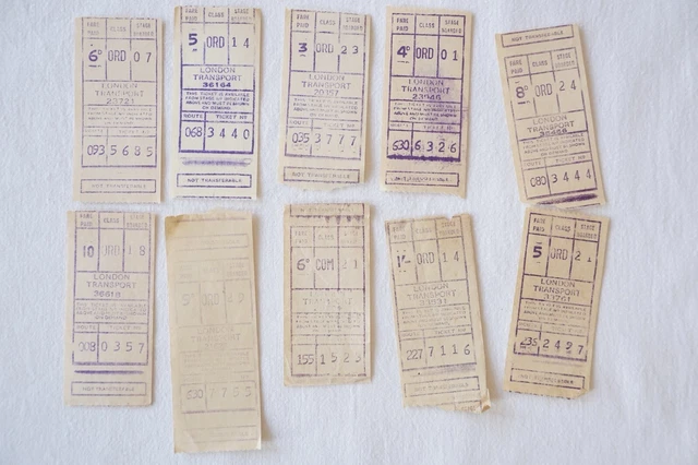 LONDON TRANSPORT GIBSON Machine Bus Tram Ticket x10 Ref A59 £11.99 ...