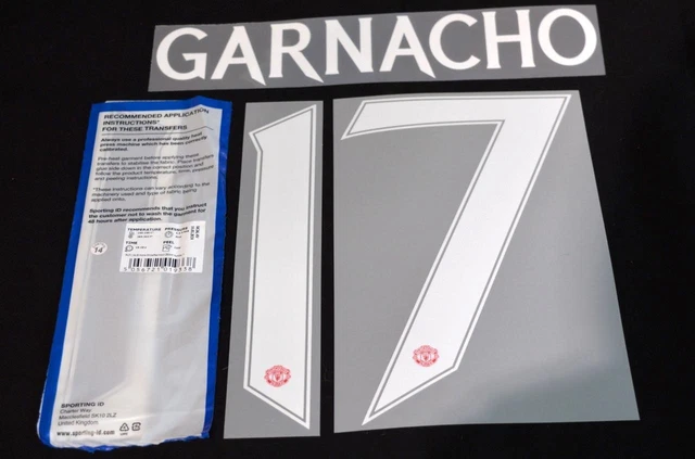 MANCHESTER UNITED 24/25 Champions league Name/Number badge Garnacho 17 ...