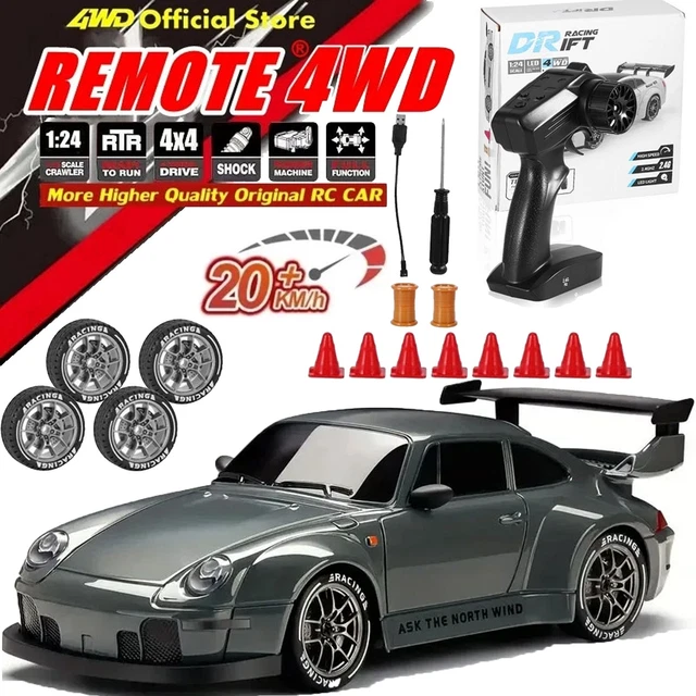 HIGH SPEED RC Drift 1:24 Cars Sports 20KM/H 4WD Remote Control Racing ...