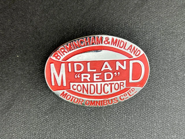 BIRMINGHAM & MIDLAND Red BMMO Conductor Bus Coach Hat Cap Uniform Badge ...