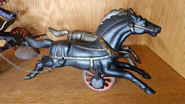 IDEAL MFG CAST Iron 2 Horse Drawn Fire Pumper Wagon $1,725.25 - PicClick CA