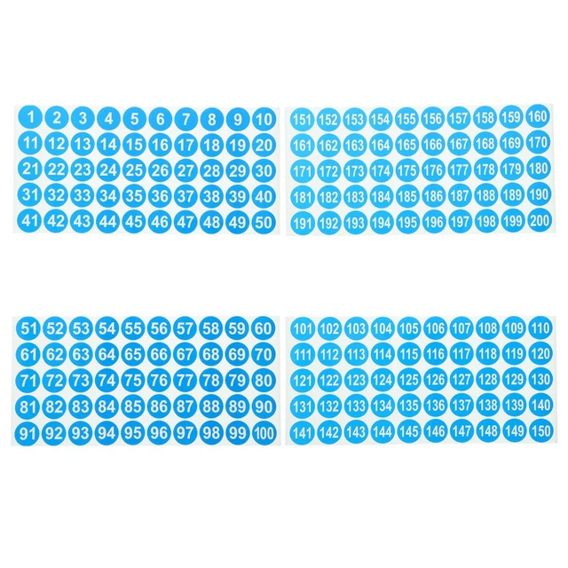8 SHEETS OF Number Stickers Classification Digital Labels Number ...