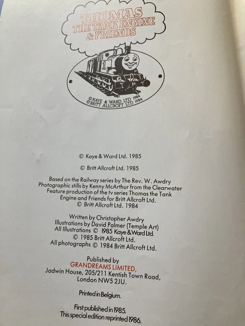 THOMAS THE TANK Engine And Friends Annual 1985 Christopher Awdry, used ...