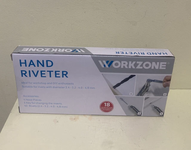 WORKZONE HAND RIVETER - Ideal For Workshop Rivets With Diameter 2.4 to ...