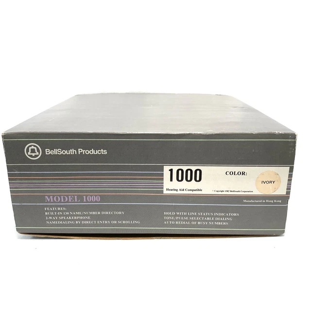 VINTAGE BELLSOUTH MODEL 1000 Phone LandLine Speed Dial and Manual - New ...