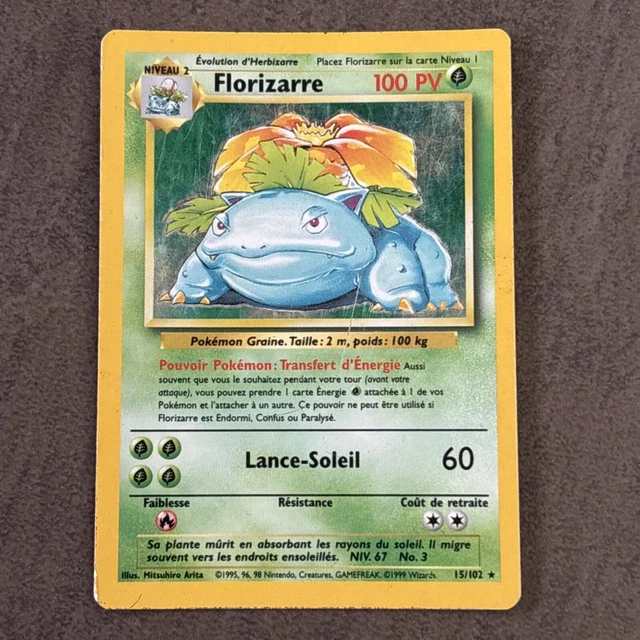 CARTE POKÉMON FLORIZARRE 15/102 Holo Rare Set De Base Wizards FR EUR 98 ...