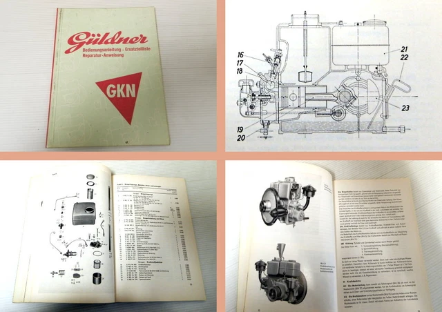WERKSTATTHANDBUCH GÜLDNER GKN Motor Bedienung Ersatzteilliste Reparatur 1959 EUR 59,90 - PicClick DE