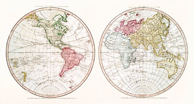 Vintage Wall Map Of The World FOR SALE! - PicClick UK
