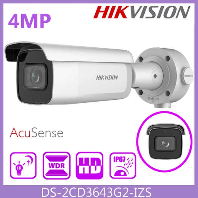 HIKVISION DS-2CD3643G2-IZS 4 MP AcuSense Motorized Varifocal IP Bullet Camera EUR 233,03 ...