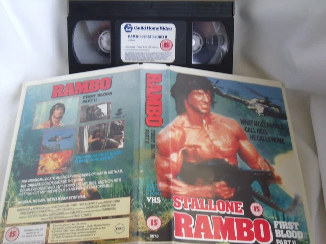 RAMBO FIRST BLOOD Part 2 VHS PAL - Guild Home Video - White Big Box ...