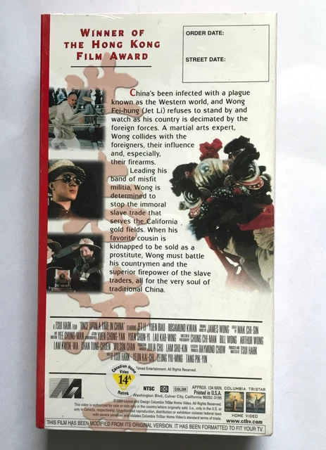 ONCE UPON A Time in China VHS Promo Screener Jet Li Martial Arts SEALED ...