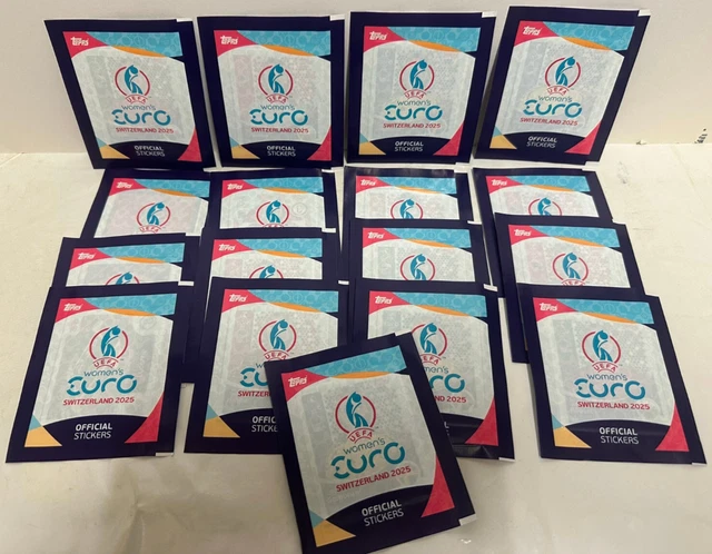 TOPPS UEFA WOMEN’S Euro 2025 Switzerland Sticker Fun Packs 3 cards x ...