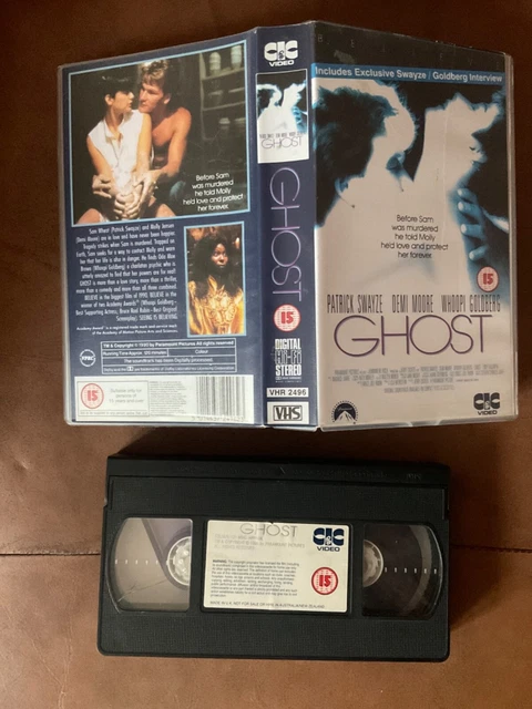 GHOST FILM VHS Video 1990 CIC Video Release Starring Patrick Swayze ...