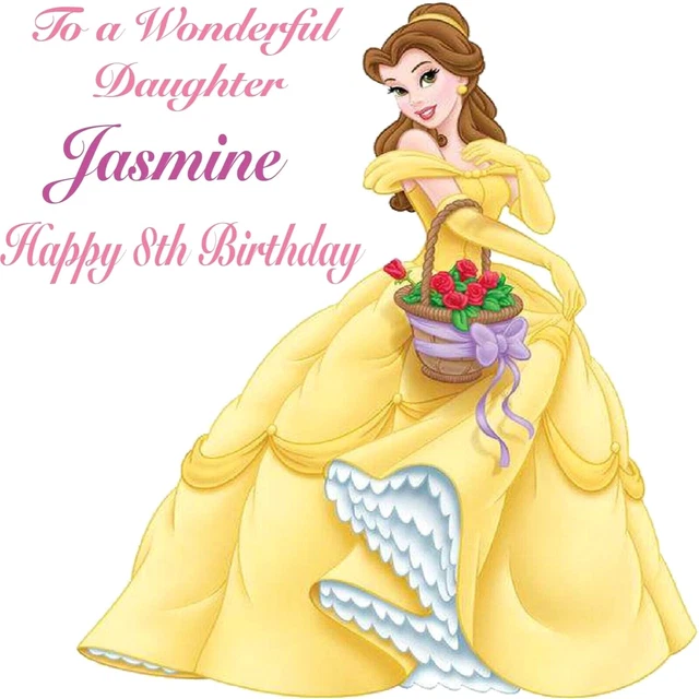 PERSONALISED BIRTHDAY CARD Disney Princess Belle, Daughter Niece ...