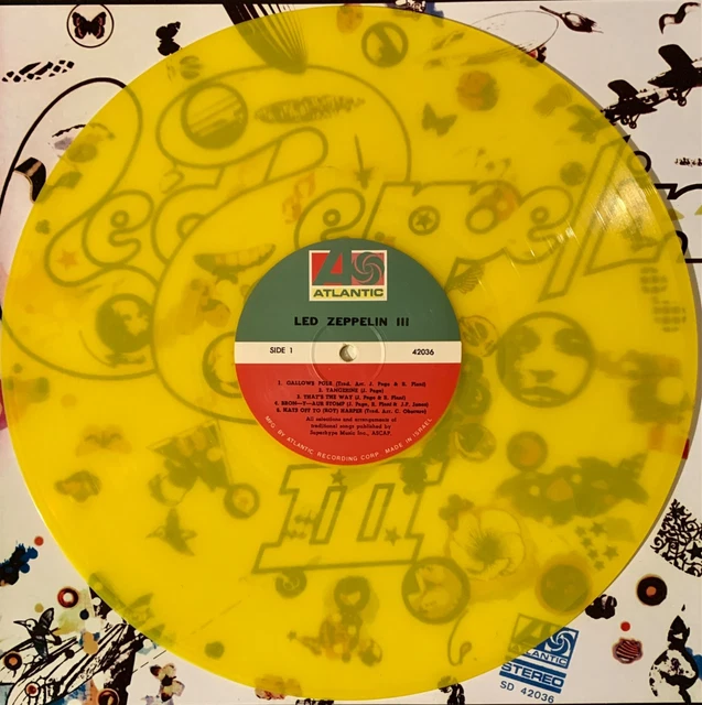 LED ZEPPELIN III - VINYLE - Yellow Color LP - 2008 - Atlantic SD 42036 ...