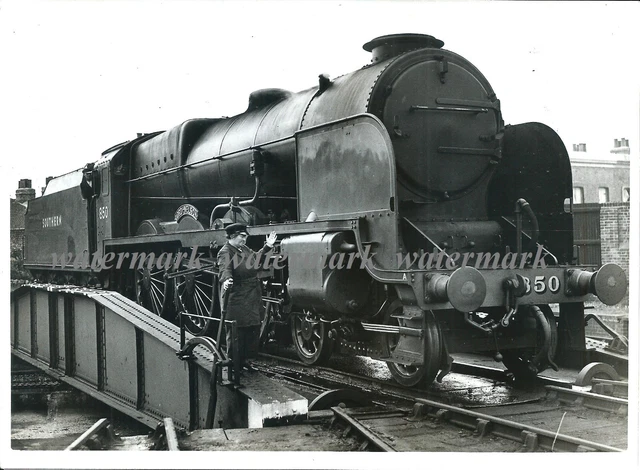 BEAUTIFUL PHOTOGRAPH LORD Nelson SR steam engine Exton working 1945ca ...