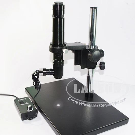 400X ZOOM COAXIAL Monocular C-mount Microscope Lens Light F PCB SMD ...