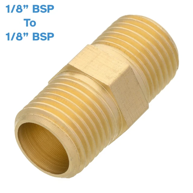 BRASS 1/8& MALE To 1/8" Male BSP Adapter Pipe Fitting Threaded ...