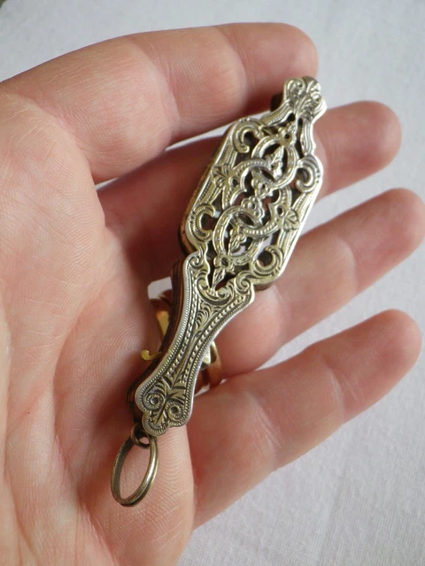 ANCIEN OPTIQUE LORGNON LORGNETTE LUNETTE FACE A MAIN ARGENT MASSIF ...