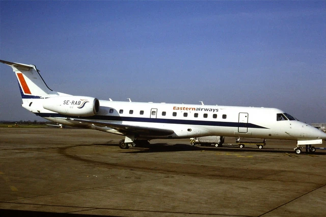 ORIGINAL 35MM COLOUR Slide of leased Eastern Airways Embraer RJ-135LR ...