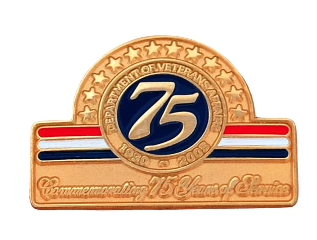 DEPARTMENT OF VETERANS Affairs Commemorating 75 Years of Service Lapel ...