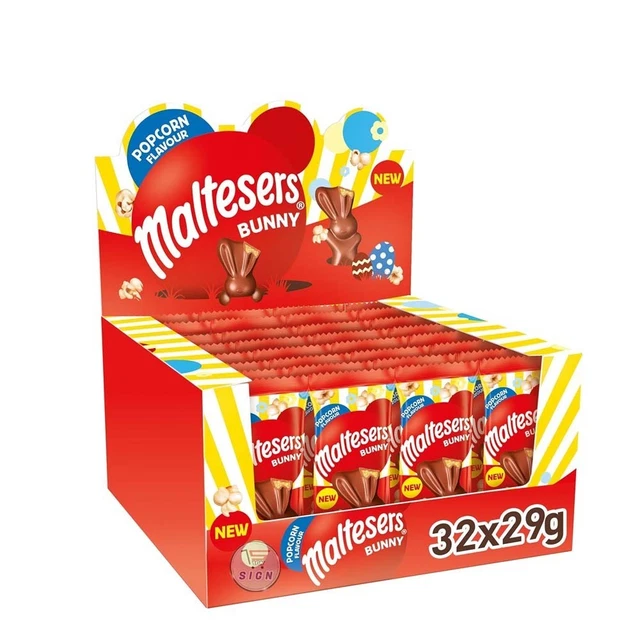 MALTESERS POPCORN EASTER Bunny 29g Milk Chocolate Seasonal Candy Bar ...