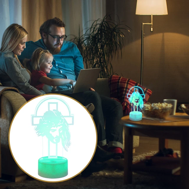 ACRYLIC SHEET CROSS Night Light LED Christ Optical Illusion Lights £16. ...