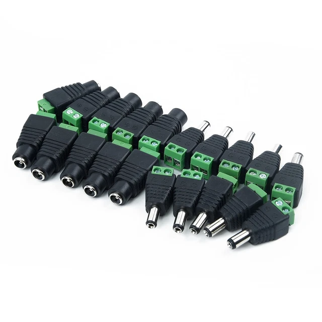 TERMINALS LED STRIP 5.5*2.1mm CCTV Camera Connectors Power 12V DC Safe ...
