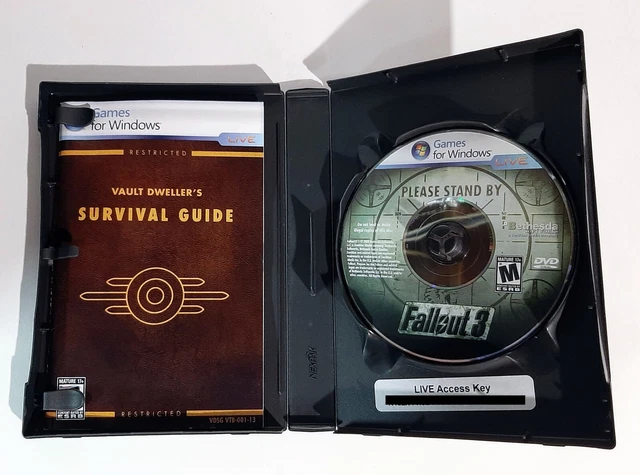 FALLOUT 3 (WINDOWS PC DVD, 2008) - CIB w/ Manual & Key, Big box, Very ...