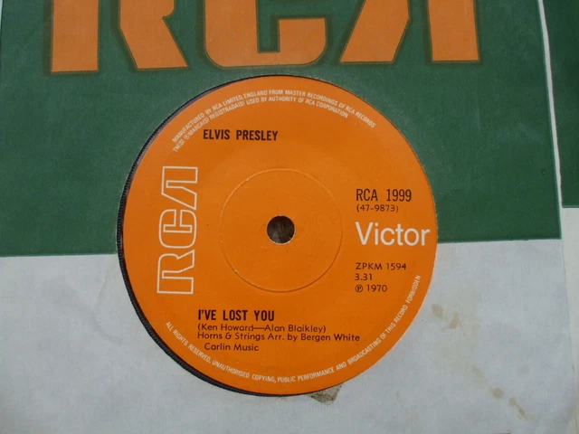 ELVIS PRESLEY - I've Lost You / The Next Step Is Love - RCA 1999 - EX ...