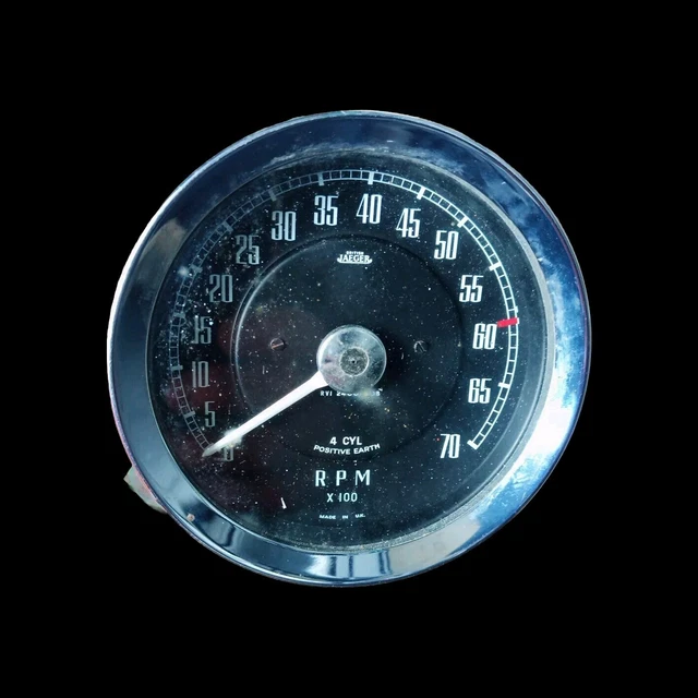 NOS VINTAGE 7K British Jaeger Rev Counter & Bracket (100mm Diameter) £ ...