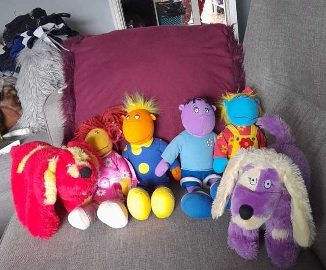 6 X FULL Set of Tweenies Soft Toy Milo Fizz Bella Jake Doodles Izzles ...