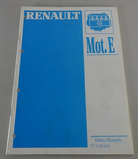 MANUEL D'ATELIER RENAULT Moteur Type E5F Support 1991 EUR 22,32 ...