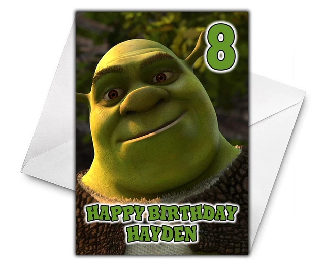 SHREK PERSONALISED BIRTHDAY Card - Shrek Greetings Card - Shrek ...