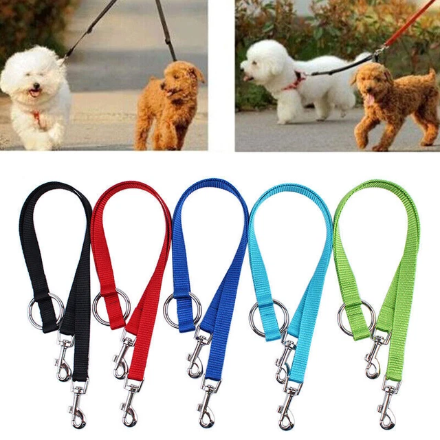 DUAL DOUBLE DOG Leash No Tangle Coupler Heavy Duty For Two Dogs Walking ...