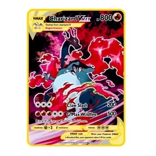 NUOVE CARTE POKEMON Charizard VMAX Oro Metallo Pokémon Carta Tcg Regalo ...