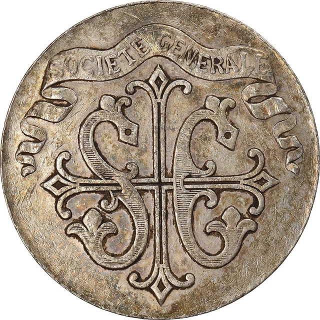 FRANKREICH, TOKEN, BANK, Banque, Société Générale, Stern, VZ, Silber ...