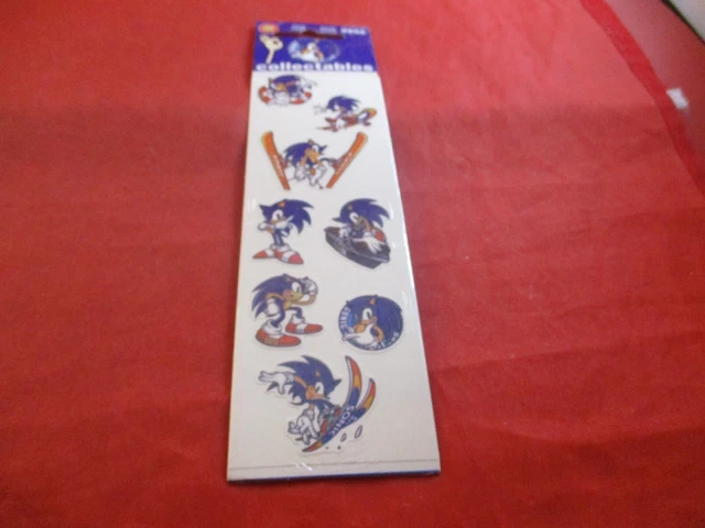 SONIC THE HEDGEHOG Sega Collectables Sticker Sheet 1999 Sonic Skiing ...