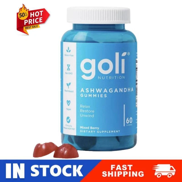 GOLI NUTRITION ASHWAGANDHA Gummies Mixed Berry Blue-^60 Ct/ Bottle £8. ...