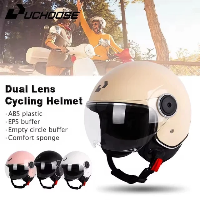 DOT CERTIFIED VINTAGE Open Helmet Motorcycle Open Face Helmet Retro 3/4 ...