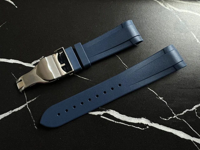 22MM : TUDOR Rubber Watch Strap Tudor Black Bay Deployant Butterfly ...