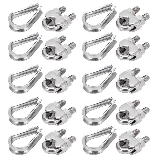 304 STAINLESS STEEL Marine Rope Clamp Rust Resistance Wire Rope Collar ...