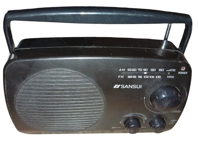 VINTAGE RADIO AM FM Portable Sansui 6V Battery Operated 4X D Or 230V AC ...