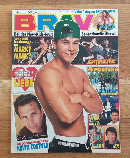BRAVO MARKY MARK Rare German Vintage Magazine 1991 Complete 4 Posters ...