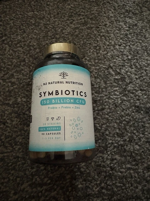 SYMBIOTIC 150 BILLION CFU: 90 Capsules N2 Natural Nutrition - SEALED ...