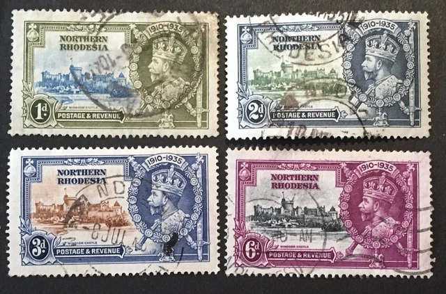 NORTHERN RHODESIA KING George V Silver Jubilee 1935 Full VFU Set x4 stamps LH £0.99 - PicClick UK