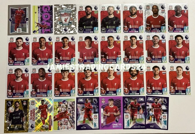PANINI PREMIER LEAGUE 2024 Full Team Set Of All 31 Liverpool Stickers ...