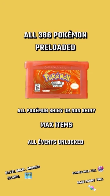 POKÉMON FIRERED VERSION With All 386 Pokémon | Shiny/Non Shiny EUR 75 ...